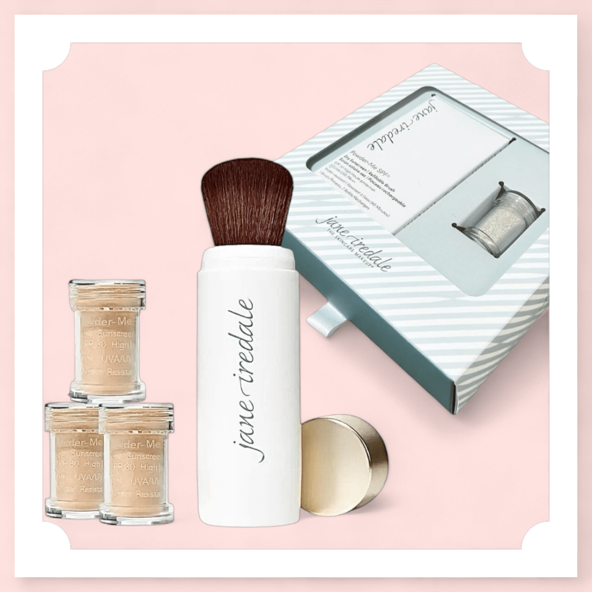 [增量裝]美國Jane Iredale Powder-Me天然防曬碎粉 Nude自然色, 掃1支+粉3樽 – Beauty decoder ...
