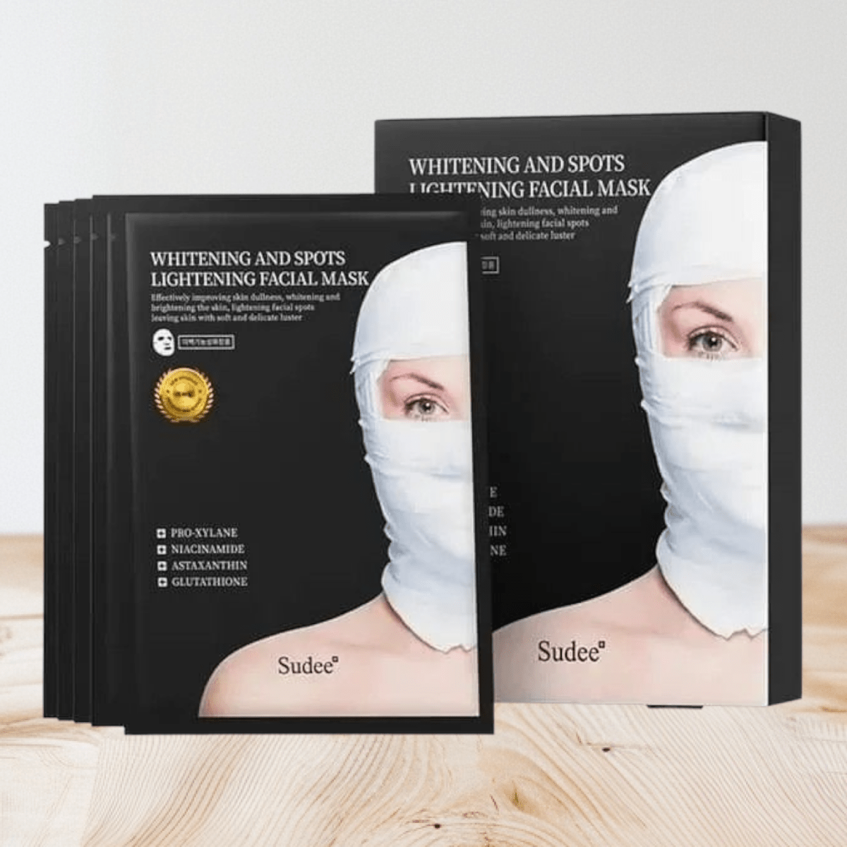 Korea SUDEE Bandage Mask [Black] Whitening and Lightening 1 Box of 5pi ...
